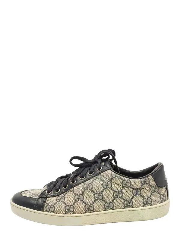 Gucci Gg Supreme Canvas Lace-up Sneakers - Neutrals