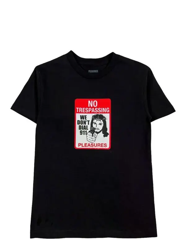 PLEASURES Graphic-print T-shirt - Black
