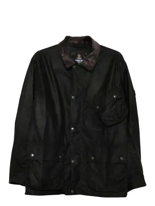 Barbour Waxed Cotton Corduroy Collar Jacket - Black