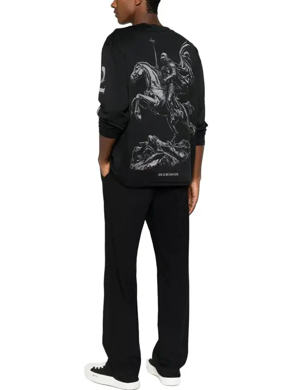 REPRESENT Graphic-print Long-sleeved T-shirt - Black