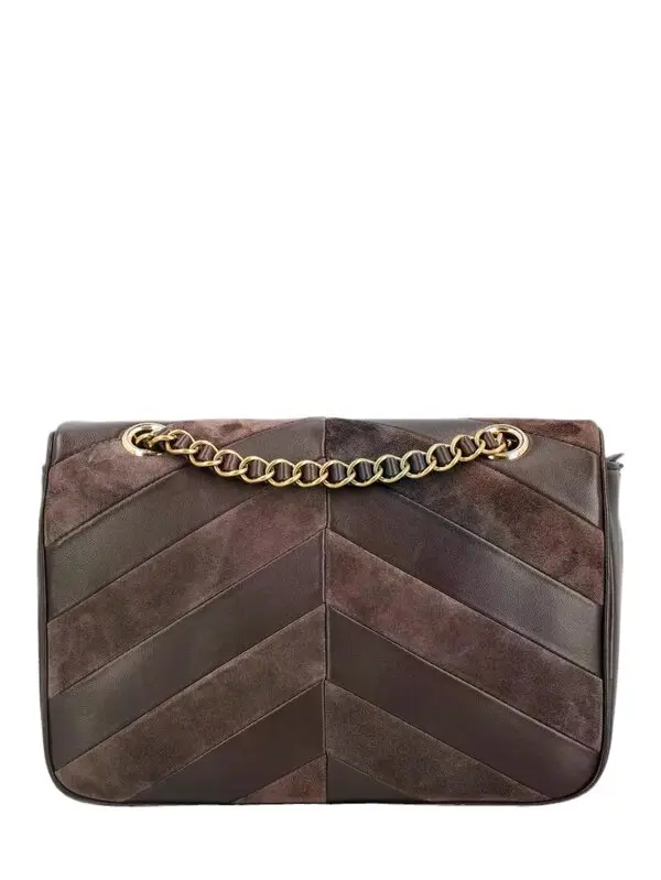 Valentino Garavani Djuna Medium Chain Bag In Suede And Nappa - Brown