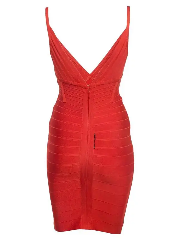 Herve Leger Bandage Rib-knit Midi Dress - Red