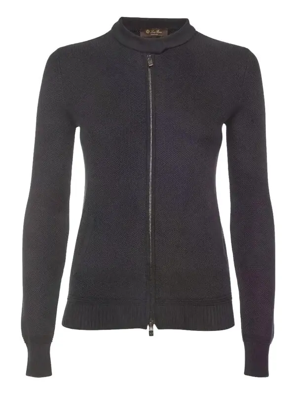 Loro Piana Textured Knit Zip-up Cardigan - Blue