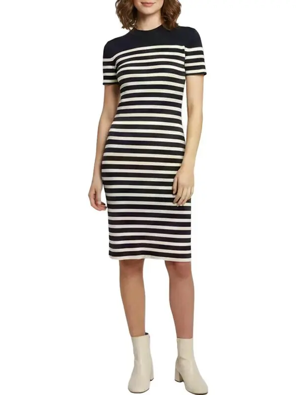 Ralph Lauren Striped Knitted Mini Dress - Blue