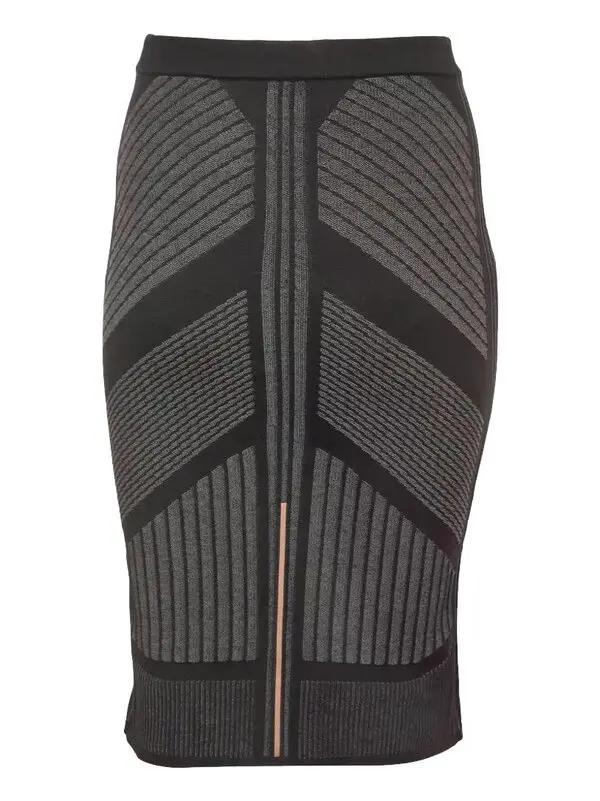 Prada Geometric Intarsia-knit Midi Skirt - Black