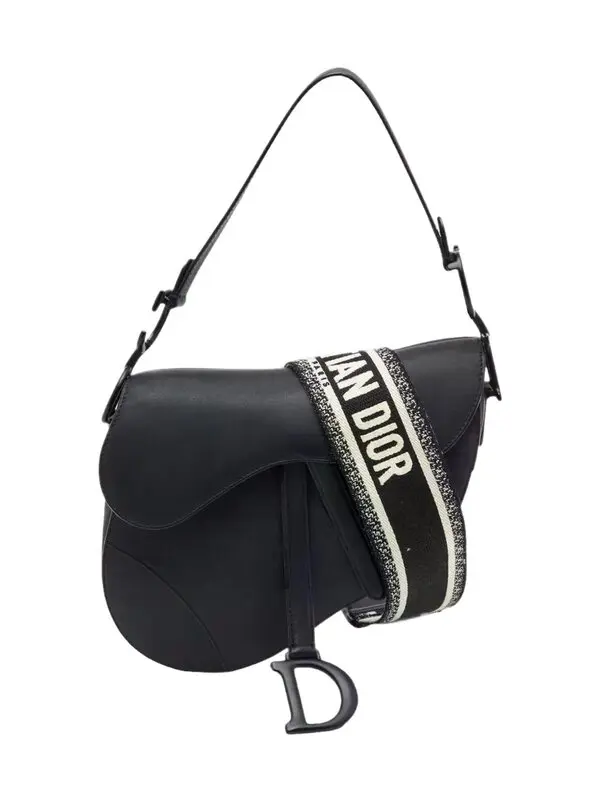 Dior 2020 Ultramatte Saddle Leather Handbag - Black