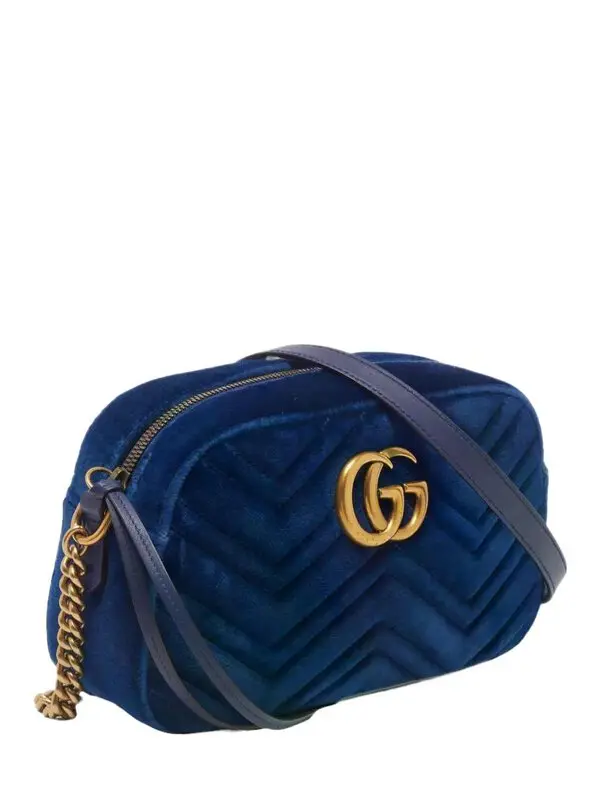 Gucci Small Gg Marmont Matelassé Camera Bag - Blue