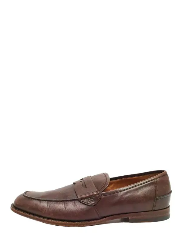 Gucci Penny Saddle-strap Loafers - Brown