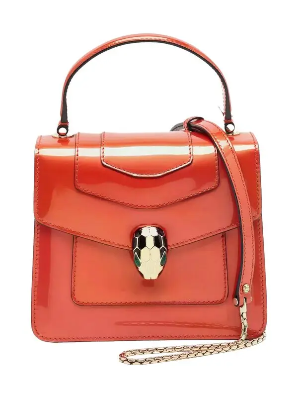BVLGARI Serpenti Forever Leather Tote Bag - Red