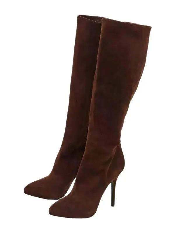 Dior Pointed-toe Knee-high Stiletto Boots - Brown