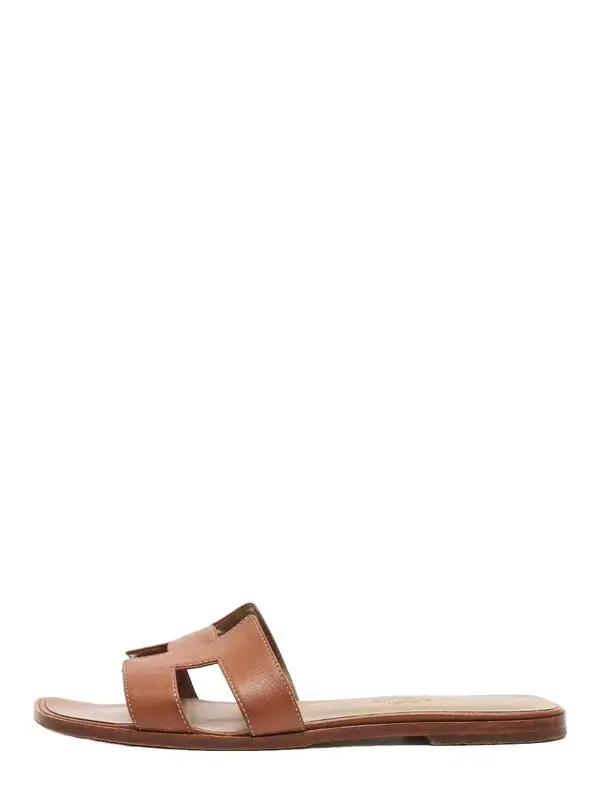 Hermès Leather H-cut Strap Sandals - Brown