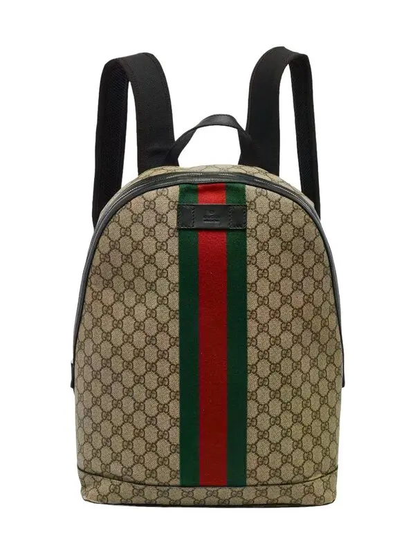Gucci Gg Supreme Canvas Sherry Line Backpack - Neutrals