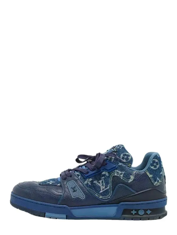 LOUIS VUITTON Monogram Denim Trainer Sneakers - Blue