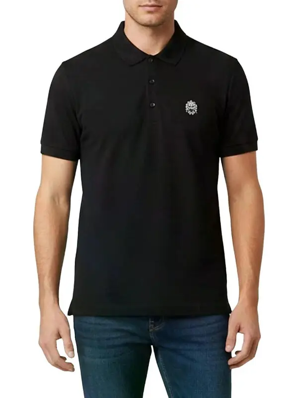 Dolce & Gabbana Crest Embroidered Polo Shirt - Black