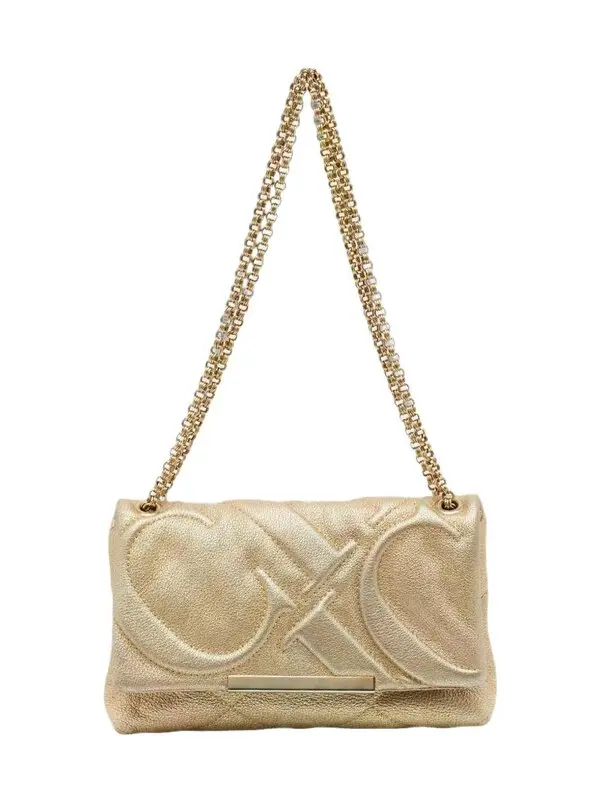 Carolina Herrera Embossed-logo Shoulder Bag - Gold