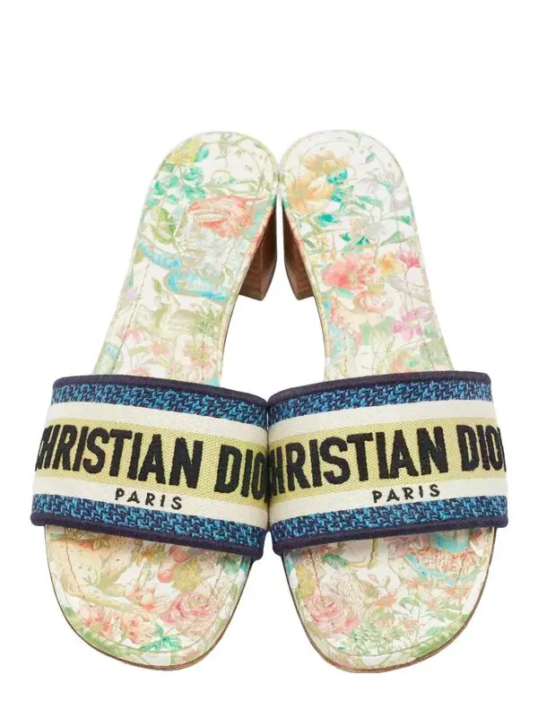 Dior Dway Floral-print Sandals - Neutrals