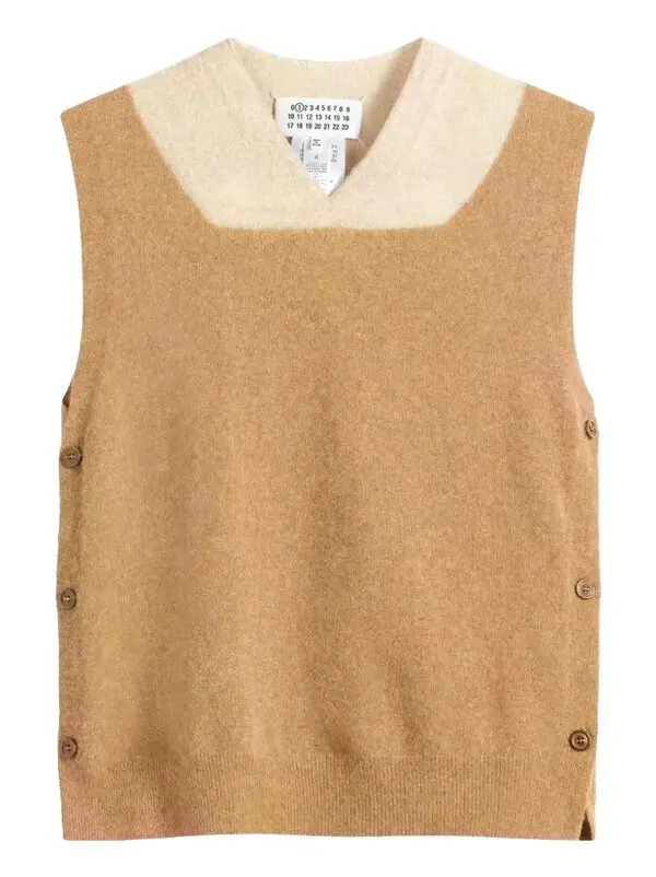 MAISON MARGIELA Color-blocked Fuse Knit Vest - Neutrals