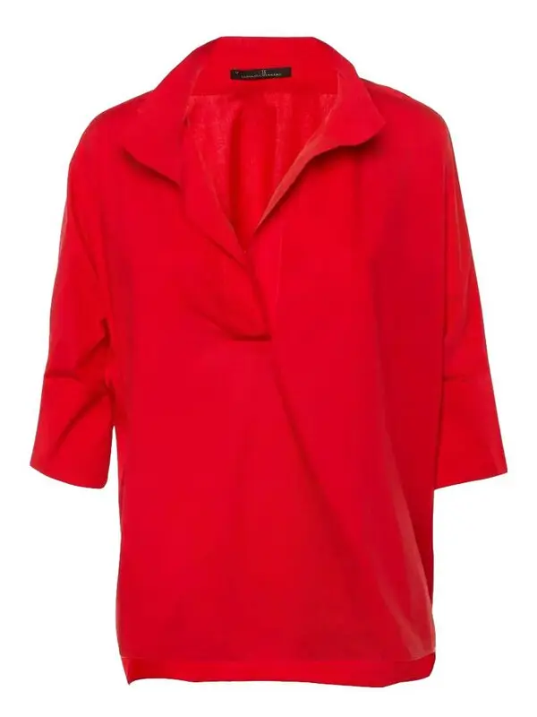 Carolina Herrera Oversized V-neck Blouse - Red