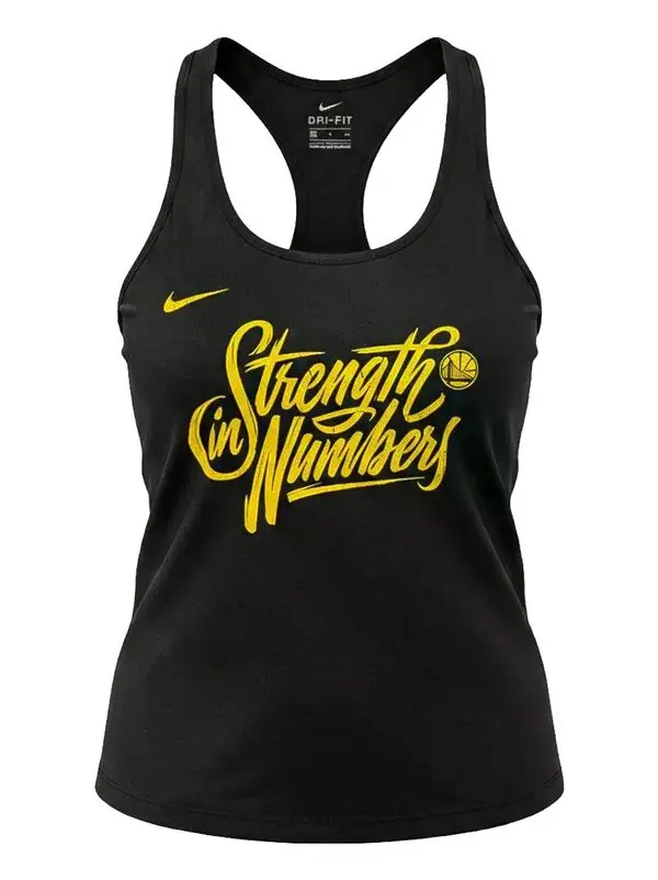 Nike Nba Warriors Playoffs Bound Team Mantra Dri-fit Tank Top - Black