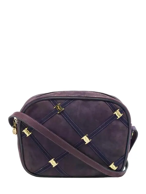 FERRAGAMO Quilted Studded Crossbody Bag - Purple
