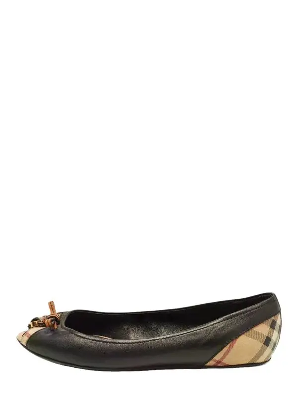 Burberry Peep-toe Ballet Flats - Black