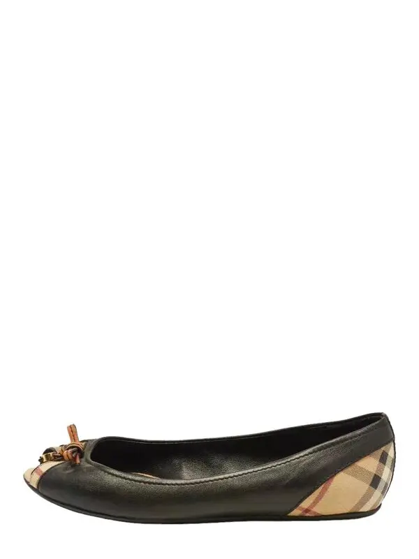 Burberry Peep-toe Ballet Flats - Black