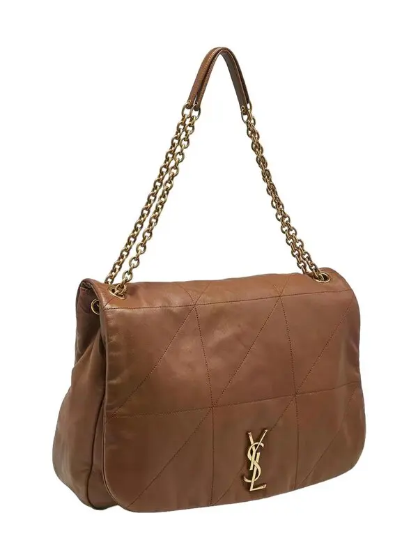 Saint Laurent 2023 Jamie Geometric-quilted Shoulder Bag - Brown