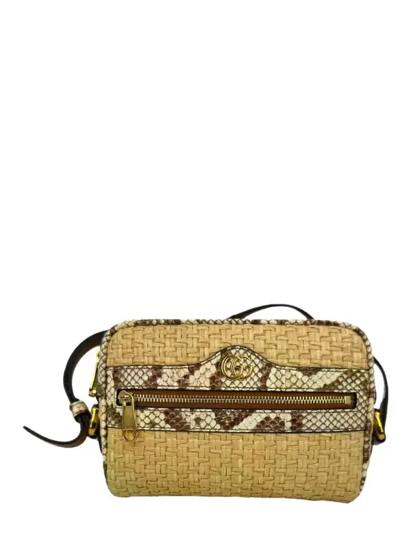 Gucci Ophidia Crossbody Bag With Watersnake Trim - Neutrals