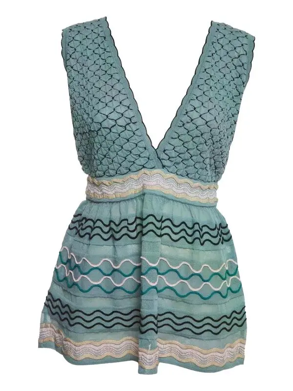 Missoni V-neck Knit Top - Blue