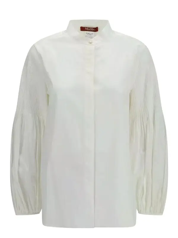 Max Mara Pleated Puff-sleeve Blouse - White