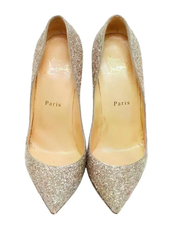 CHRISTIAN LOUBOUTIN Pigalle Follies Heeled Pumps - Gold