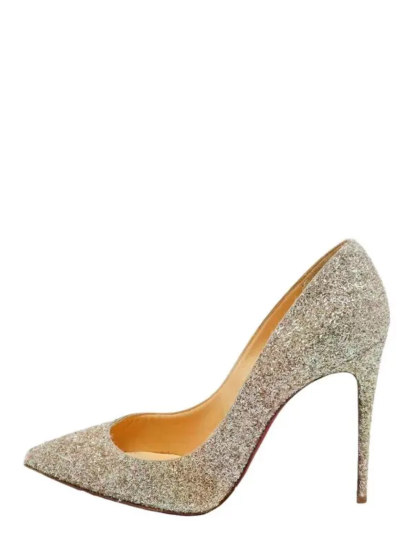 CHRISTIAN LOUBOUTIN Pigalle Follies Glitter High Heel Pumps - Gold