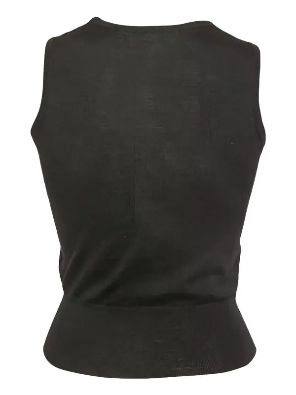 Alaïa Virgin Wool Knitted Sleeveless Top - Black