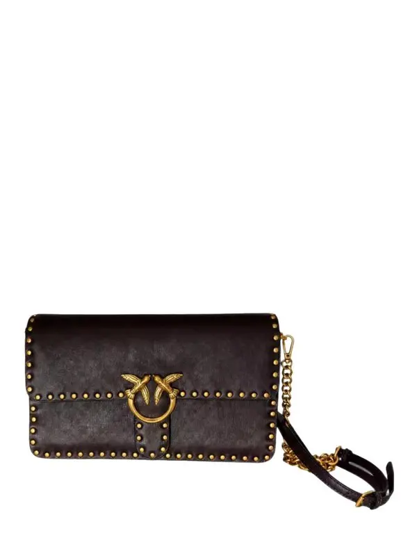Pinko Love One Stud-embellished Crossbody Bag - Brown