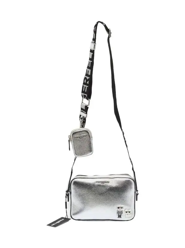 Karl Lagerfeld Maybelle Faux-leather Crossbody Bag - Silver