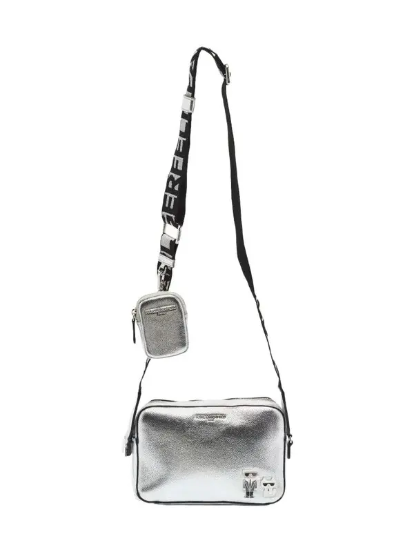 Karl Lagerfeld Maybelle Faux-leather Crossbody Bag - Silver
