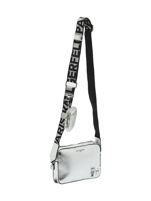 Karl Lagerfeld Maybelle Faux-leather Crossbody Bag - Silver