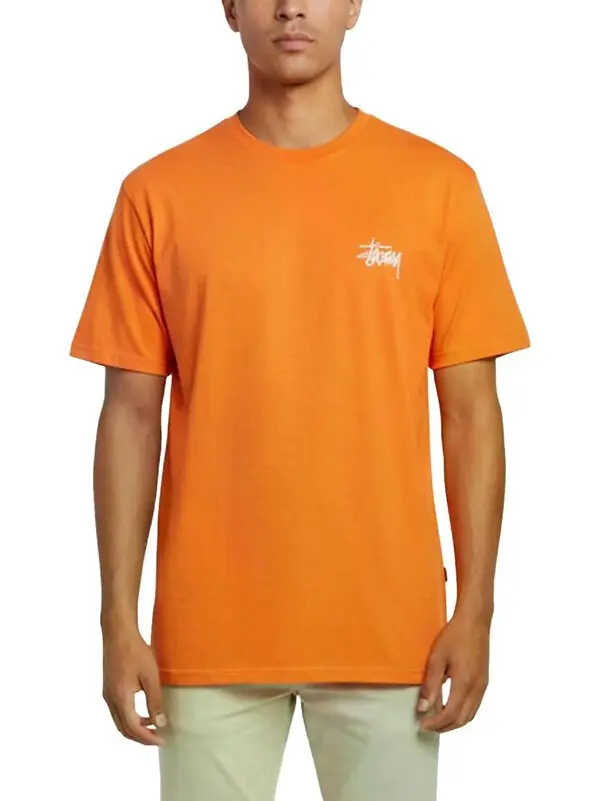 StÜssy Logo-print Crew-neck T-shirt - Orange