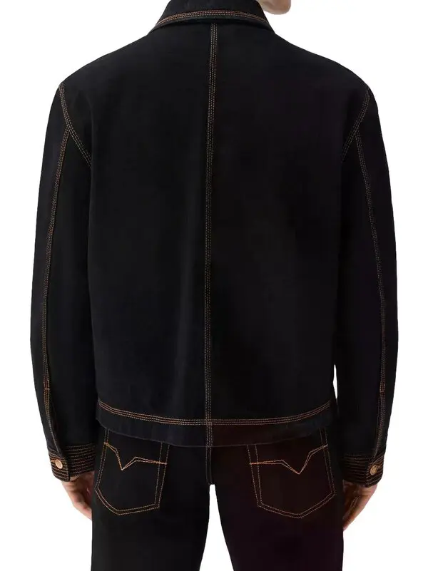 Versace Denim Blouson With Medusa Buttons - Black
