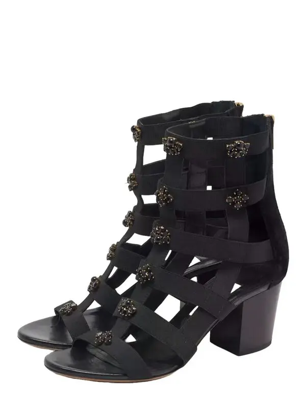 JIMMY CHOO Myriad Crystal Embellished Gladiator Sandals - Black