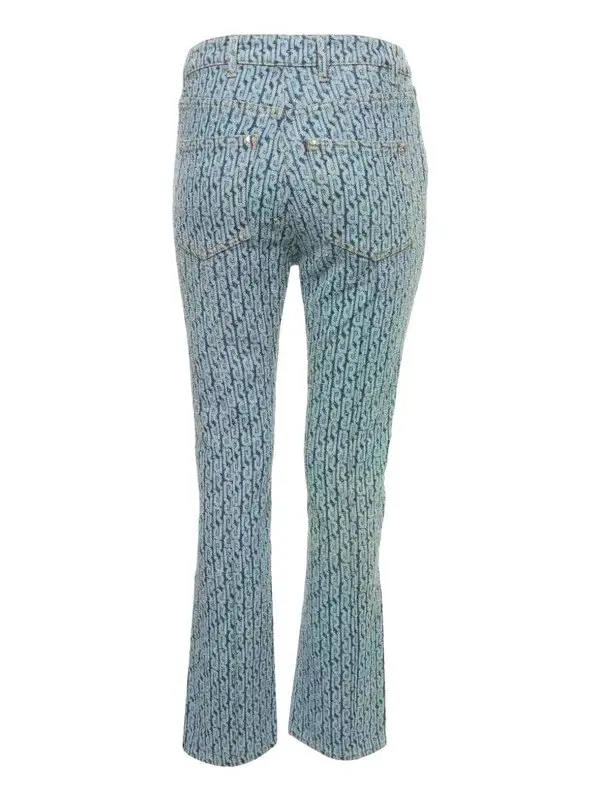 Rabanne Monogram Pattern Flared Jeans - Blue