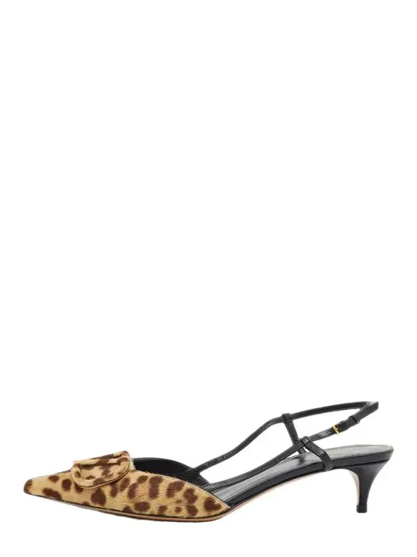 Valentino Garavani Vlogo Leopard-print Slingback Sandals - Brown
