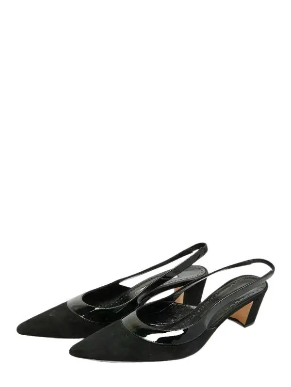 Manolo Blahnik Pointed-toe Slingback Mules - Black