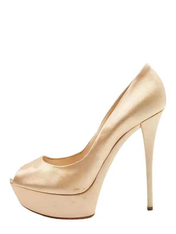 Casadei Peep-toe Platform Stiletto Pumps - Neutrals