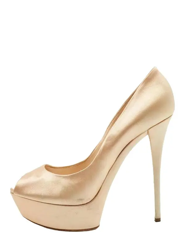 Casadei Peep-toe Platform Stiletto Pumps - Neutrals