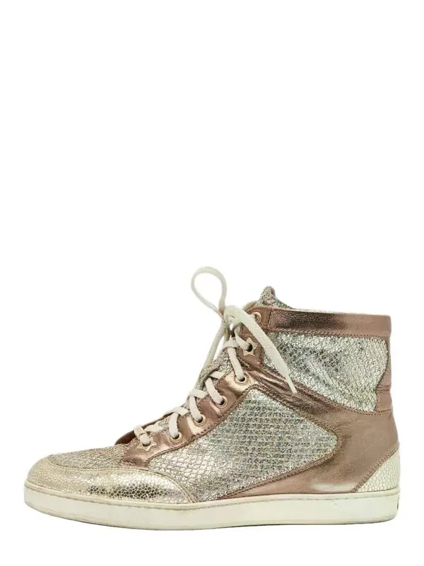 JIMMY CHOO Tokyo Glitter High-top Sneakers - Gold