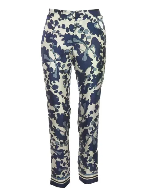Gucci 2012 Printed Silk Straight-leg Trousers - White