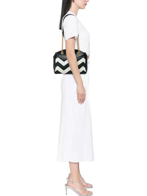 Gucci Gg Marmont Matelassé Leather Chain Shoulder Bag - Black