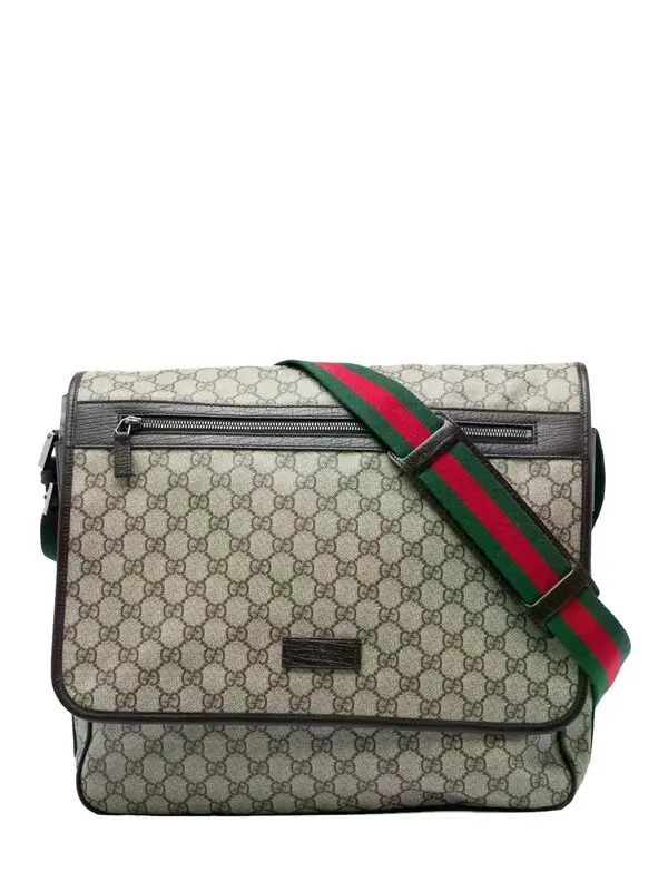 Gucci 2016-2026 Gg Supreme Web Crossbody Bag - Neutrals