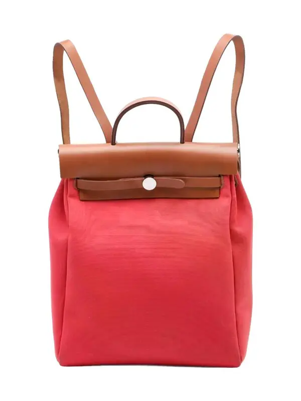 Hermès 2020 Toile Herbag A Dos Zip Retourne Backpack - Brown